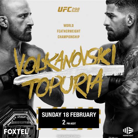 Ufc 298 Volkanovski Vs Topuria Campbelltown Catholic Club