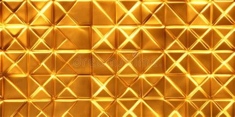 Brilliant Golden Background With A High Tech Triangular Block Structure