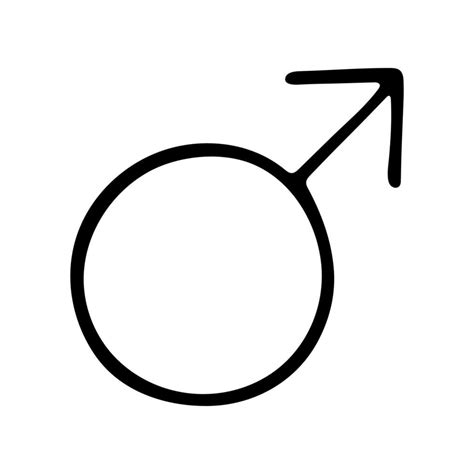 One Hand Drawn Male Gender Identity Icon Symbol Used To Represent Sex