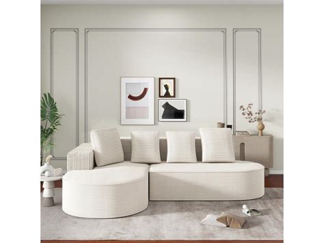 Sofá Modular Combinado Design Moderno Com Chaise Longue Em L E