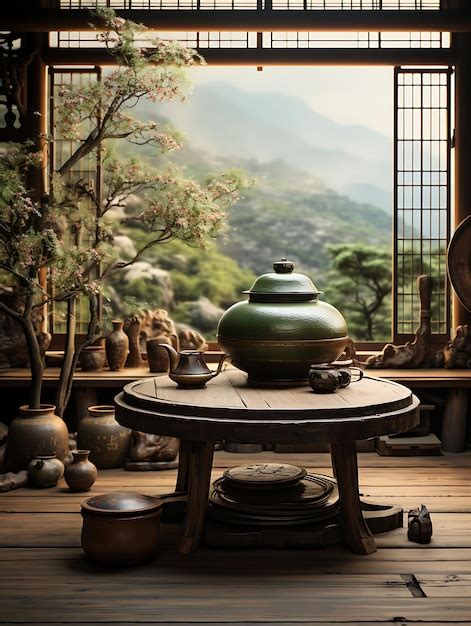 Premium Photo Wallpaper Of Japanese Tea House Zen Garden Background