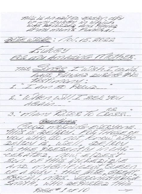 Delroy Uzi Edwards Eulogy For My Amazing Mother