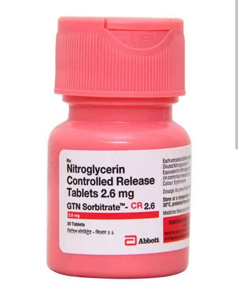 Nitroglycerin 26 Mg Tablet At Rs 200bottle Nitroglycerin Tablet In