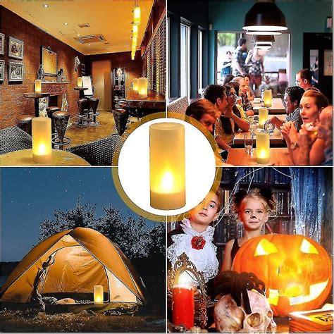 Pack Of 24 Rechargeable Led Candles Flickering Flameless Led Electric