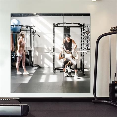Home Gym Mirrors Acrylic Wall Mirror Tiles Thick Self Adhesive Mirror