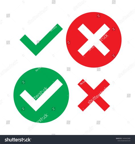 Checkmark Crossmark Icon Flat Vector Stock Vector Royalty Free