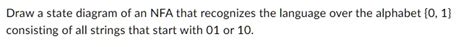 Draw A State Diagram Of An Nfa That Recognizes The Language Over The Alphabet 0 1 Consisting Of
