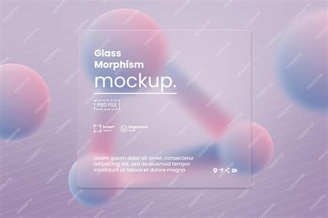 Premium Psd Psd Mockup Glass Morphism Effect With 3d Ornament