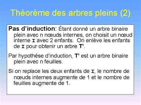 arbres binaires complets arbre binaire plein chaque nud
