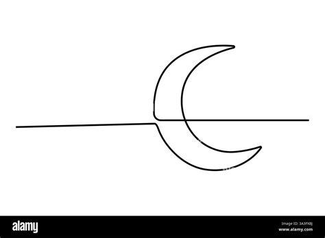 Moon Continuous One Line Art Drawing Of Isolated Outline Vector Illustration Stock Vector Image