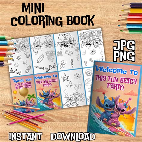 Stitch And Angel Coloring Book Mini Version Pdf  St03 Etsy