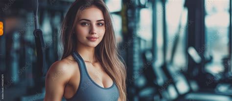 Fitness Model Portrait In Gym Showcasing Healthy Lifestyle And Workout