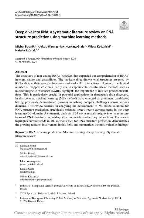 Pdf Deep Dive Into Rna A Systematic Literature Review On Rna