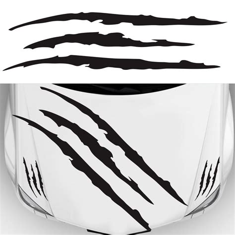D 865 Claw Scratches Pattern Car Modified Decorative Sticker Black