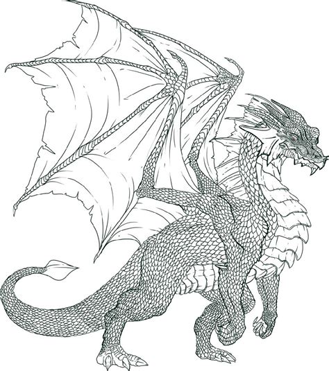 Realistic Dragon Coloring Pages