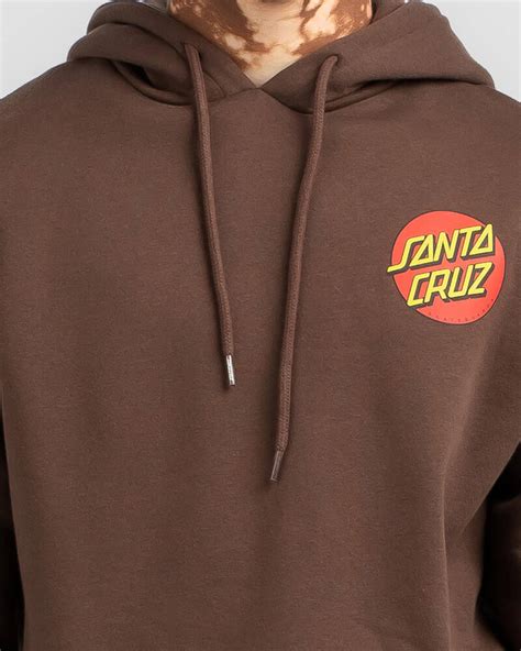 Shop Santa Cruz Classic Dot Puff Chest Hoodie In Brown Fast Shipping