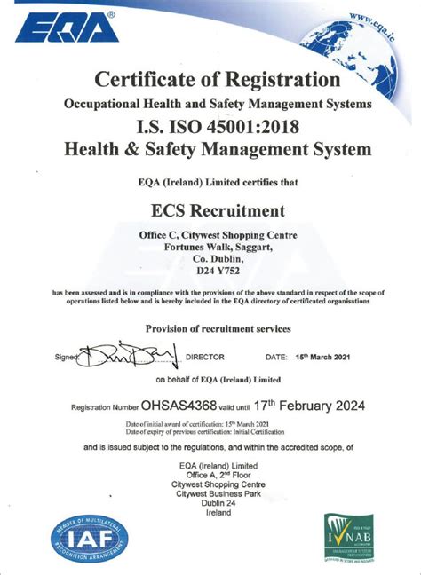 Iso Certification Ecs Recruitment
