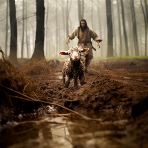 The Good Shepherd Christ Will Save The Lamb Bible Verse Wall Art