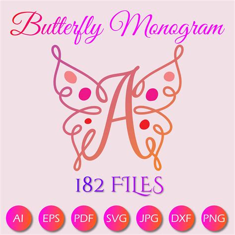 Butterfly Monogram Font Butterfly Svg Butterfly Svg Bundle Butterfly