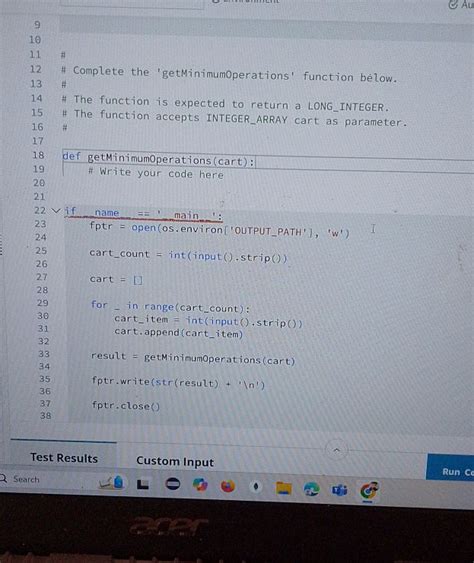 Complete The Getminimumoperations Function Below The Function Is
