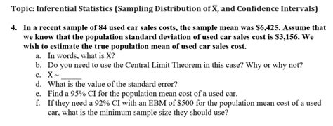 Solved Topic Inferential Statistics Sampling Distribution