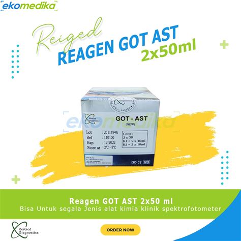 Jual Reagen Ast Got Sgot 2x50ml Reiged Diagnostics Sgot Astgot