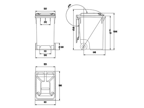 Garbage Can In Autocad Download Cad Free 28 67 Kb Bibliocad