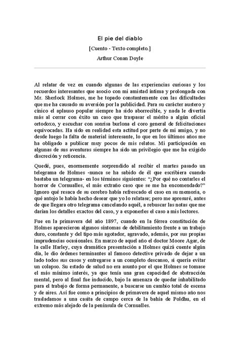 El Pie Del Diablo Análisis Y Reflexiones Sobre El Cuento De Arthur