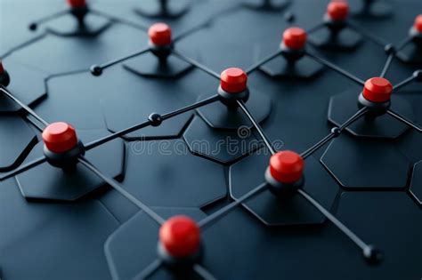 A Model Of A Molecular Structure With Red And Black Elements Displayed On A Soft Teal Backdrop
