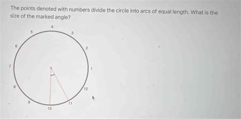 the points denoted with numbers divide the circle into arcs of equal