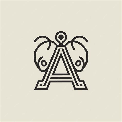 Typography Outline Logotype Ornaments Modern Clean A Design