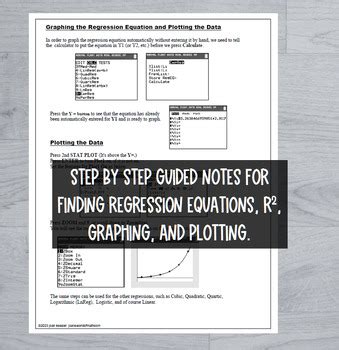 Exponential And Logarithmic Regression TI Calculator Notes And Practice Bundle