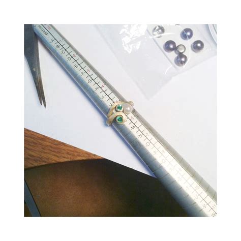 Custom Curl Rings With Emerald And Pearl