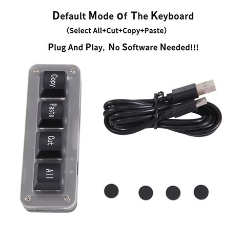 Mini 4 Key Select Copy Paste Cut All Macro Pad Shortcut One Handed