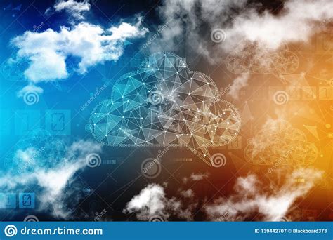 Cloud Computing Concept Background Digital Abstract Background Stock