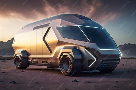 Premium Photo Future Truck Cargo Van With Large Windows In Headlights