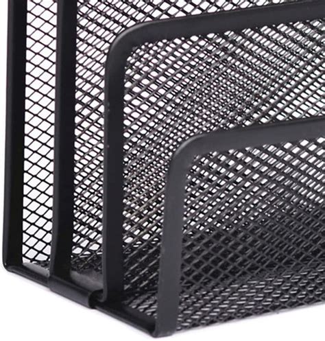 Black Wire Mesh Magazine Rack 3 Slots Metal Magazine Rack Wire Mesh