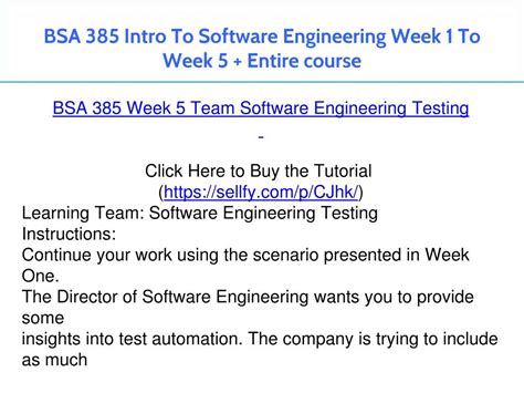 Ppt Bsa 385 Intro To Software Engineering Week 1 To Week 5 Entire