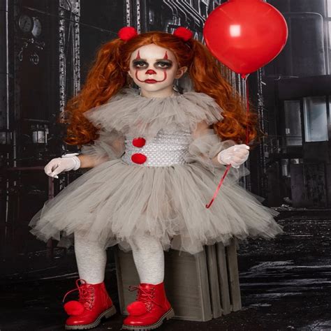 Disfraz De Halloween Para Niños Gris Niñas Tutú Vestido Cosplay Scary
