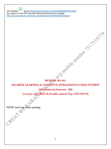 305 Ba Sc Mlc Intelligence Using Python Unlocked Pdf Machine
