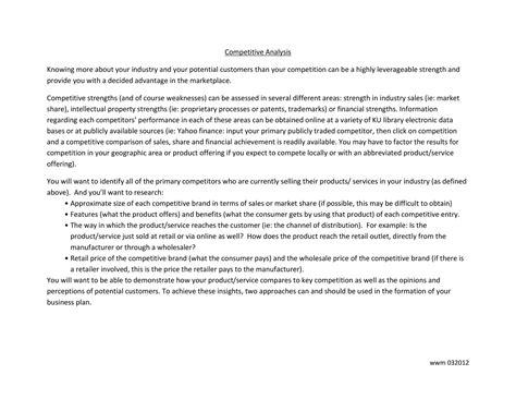 Competitive Analysis Templates 40 Great Examples Excel Word PDF PPT