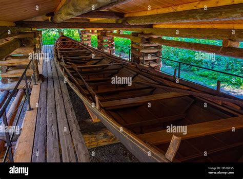 Wooden Boats At Seurasaari Open Air Museum In Helsinki Finland Stock