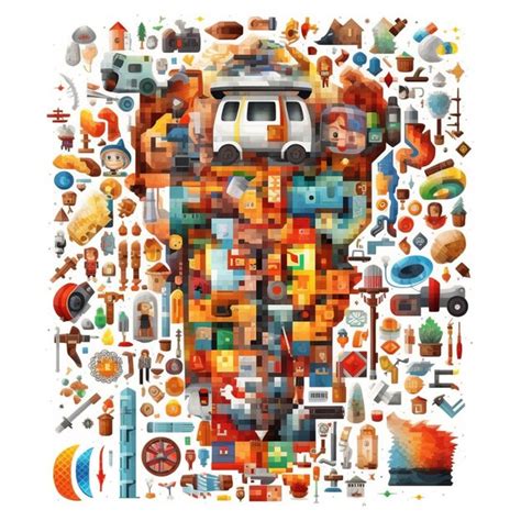 premium ai image a close up of a poster with a bunch of objects on it