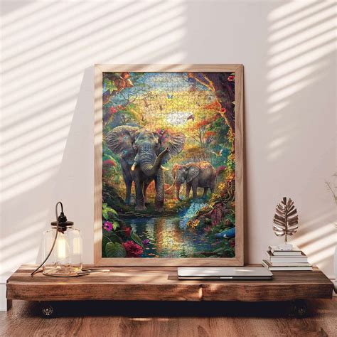 Colorful Elephants In Jungle Jigsaw Puzzles Tucocoo