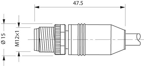 Ethernet Ip Profinet Ethercat And Powerlink Cable With Inline Male Connector M12x1 15vw5