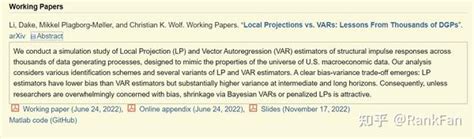 local projections vs vars 知乎