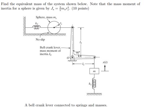 Solved Find The Equivalent Mass Of The System Shown Below