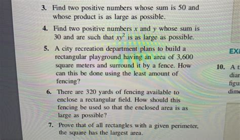 solved 3 find two positive numbers whose sum is 50 and