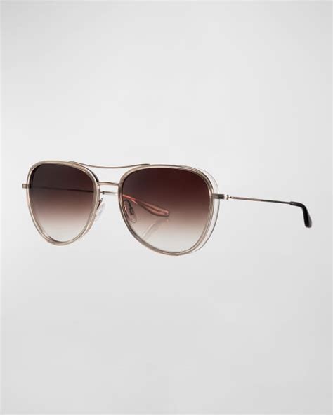 Barton Perreira Gesner Titanium Aviator Sunglasses Neiman Marcus