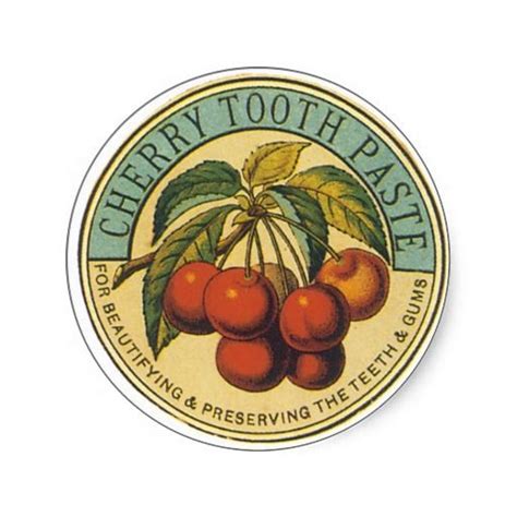 Vintage Cherry Toothpaste Ad Stickers Decorate With Retro Style